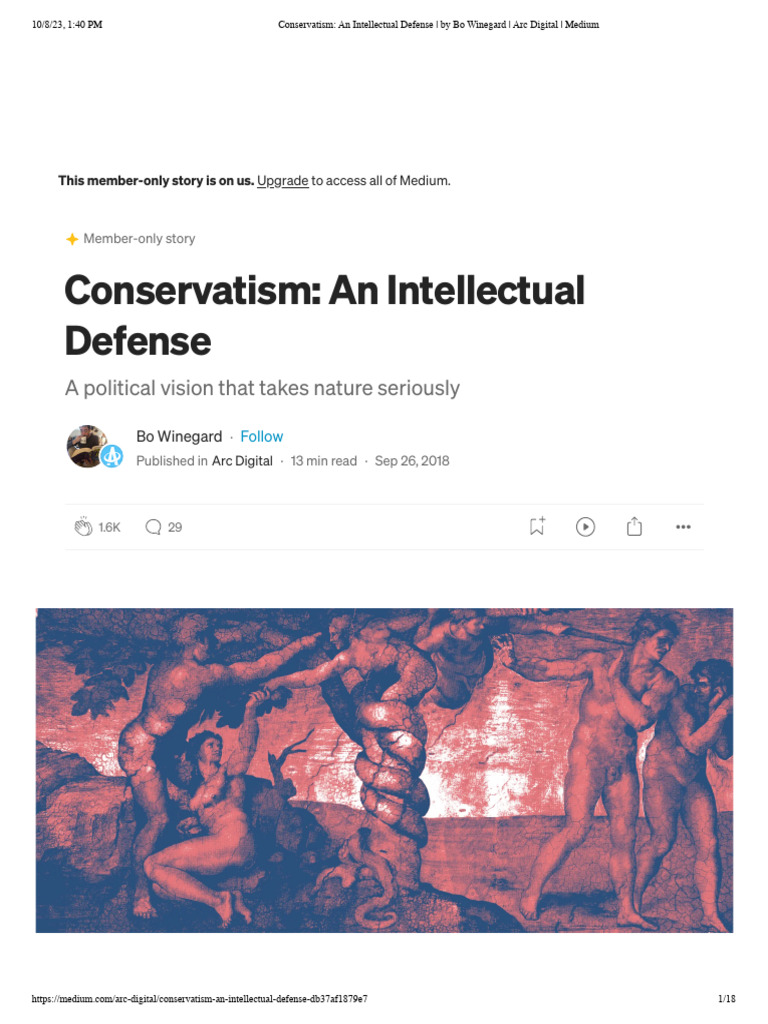 Conservatism - An Intellectual Defense (Gov 301 10:12 Article) | PDF ...