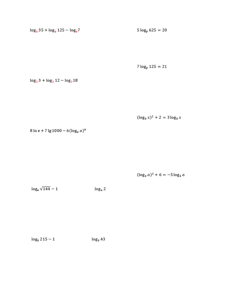 Logarithm Practice Problems And Solutions Pdf Teaching Methods