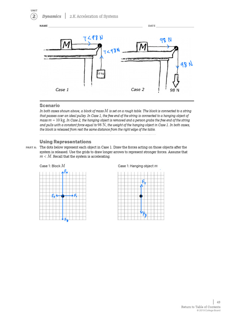 Acceleration Comparison of Two Systems | PDF | Mass | Physical Quantities
