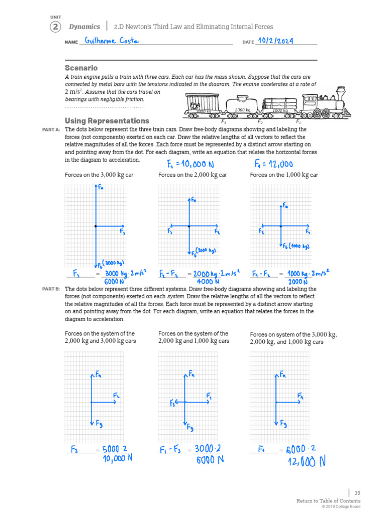 2D N3L and Eliminating Internal Forces | PDF | Classical Mechanics ...