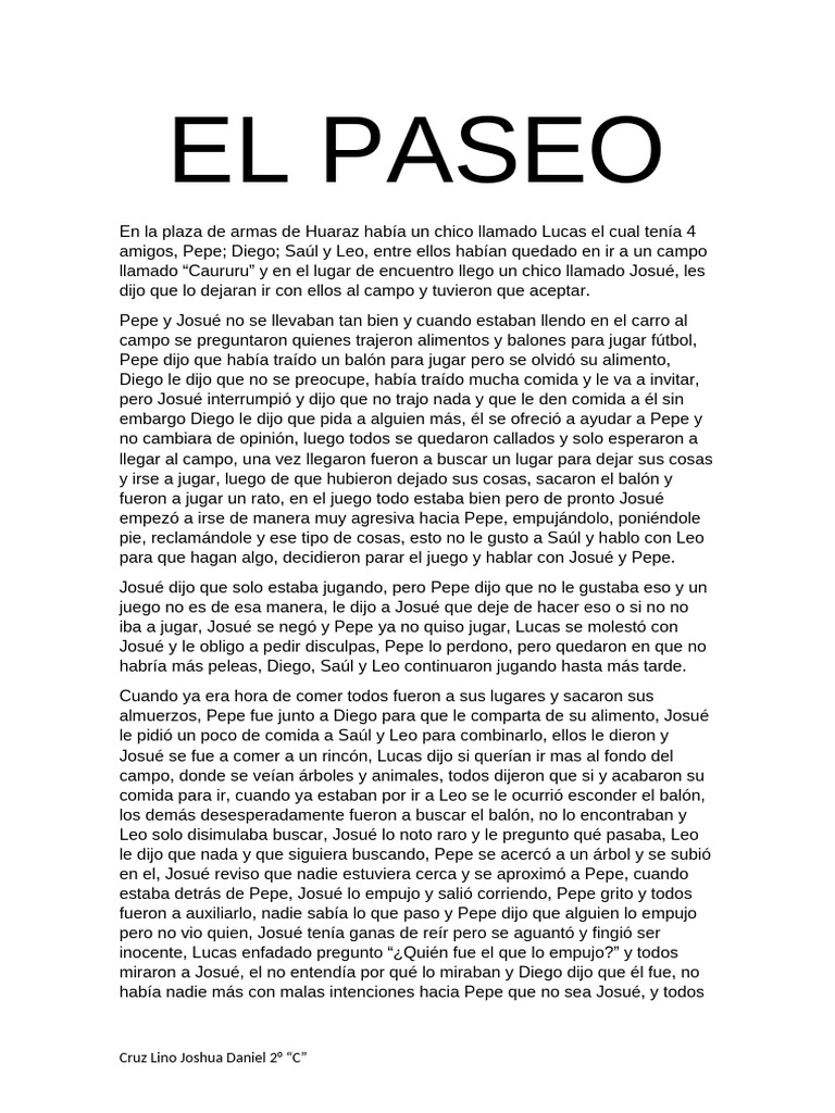 Cuento, El Paseo | PDF