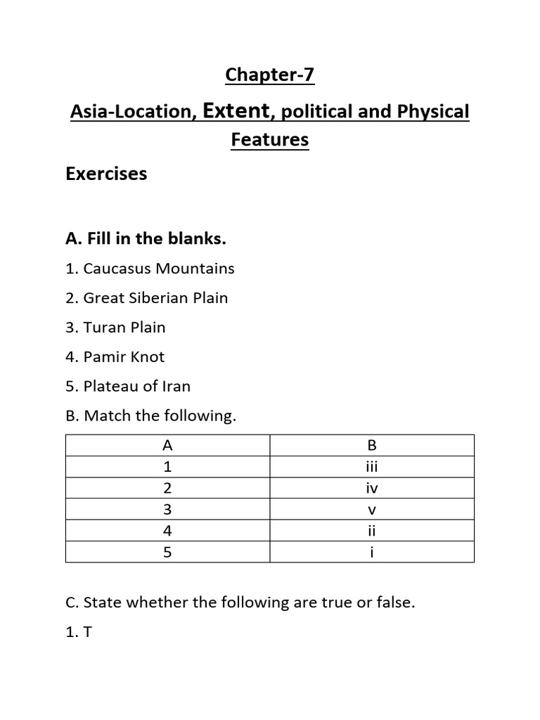 Asia - Location, Extent, Features | PDF
