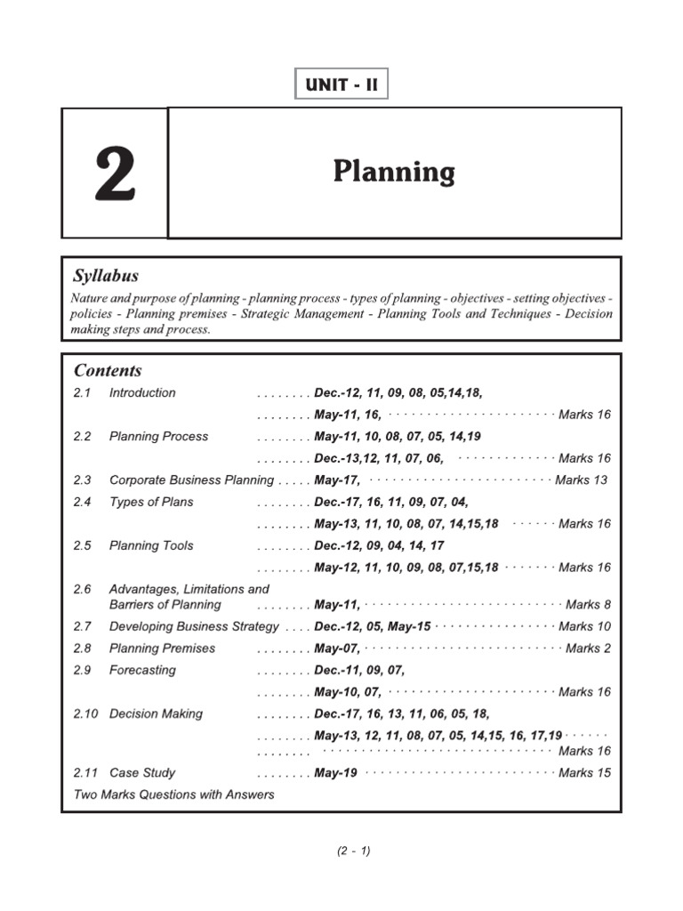 POM UNIT 2 | PDF | Forecasting | Cognition