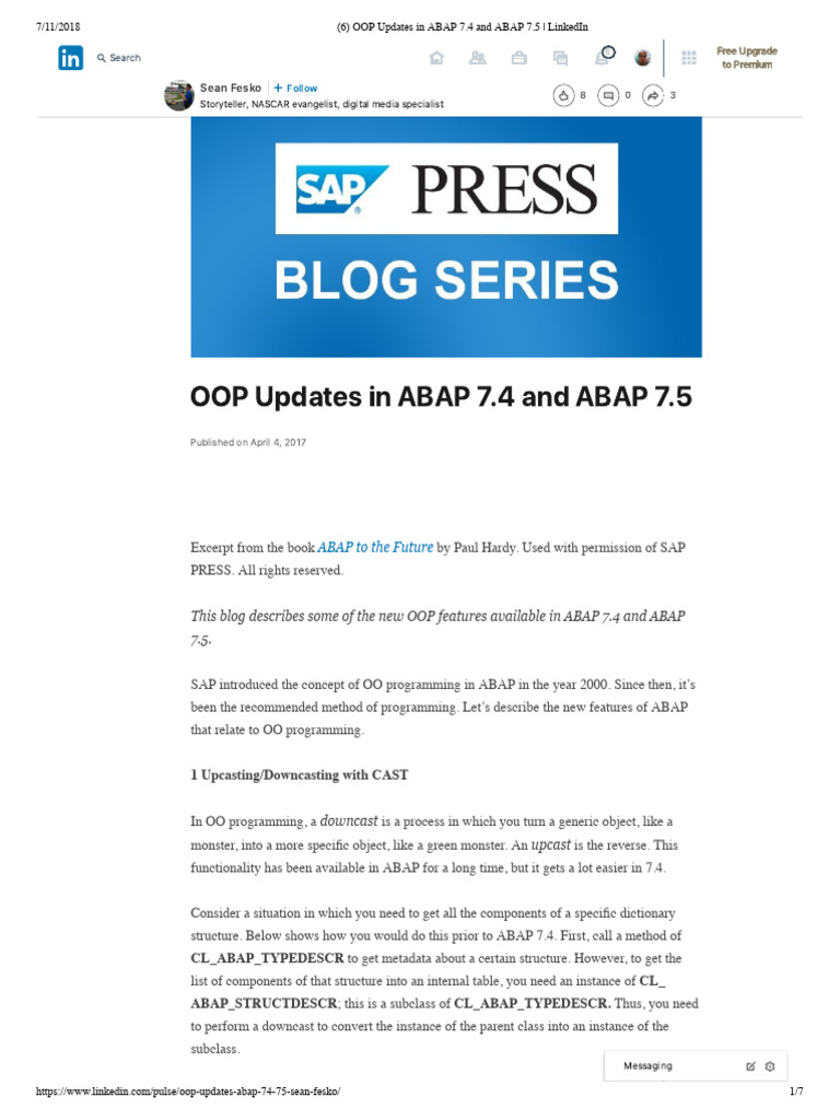 OOP Enhancements in ABAP 7.4/7.5 | PDF | Class (Computer Programming) | Method (Computer ...