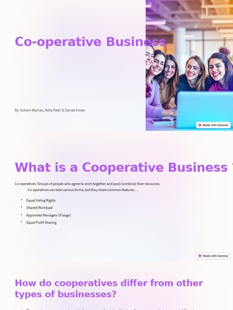 Understanding Cooperative Businesses | PDF | Cooperative | Economies