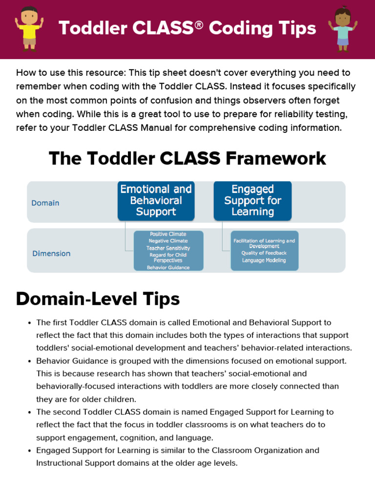 Toddler Coding Tip Sheet - Final | PDF | Nonverbal Communication | Learning