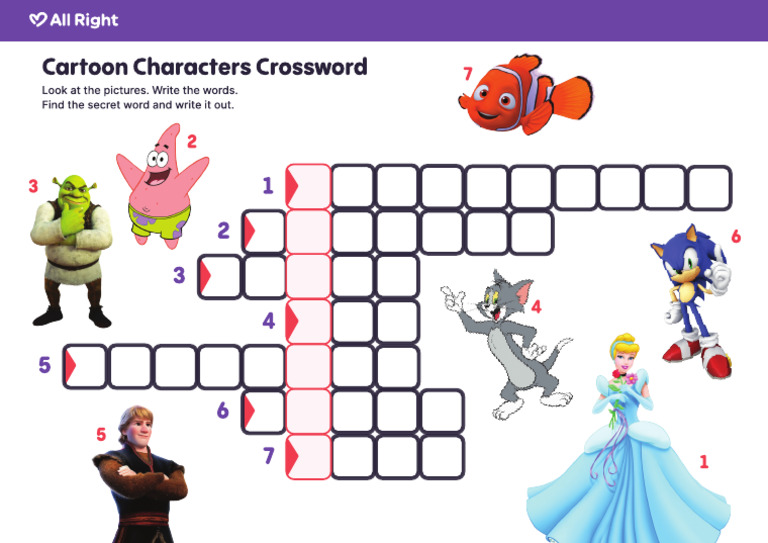 Cartoon Words Crossword | PDF