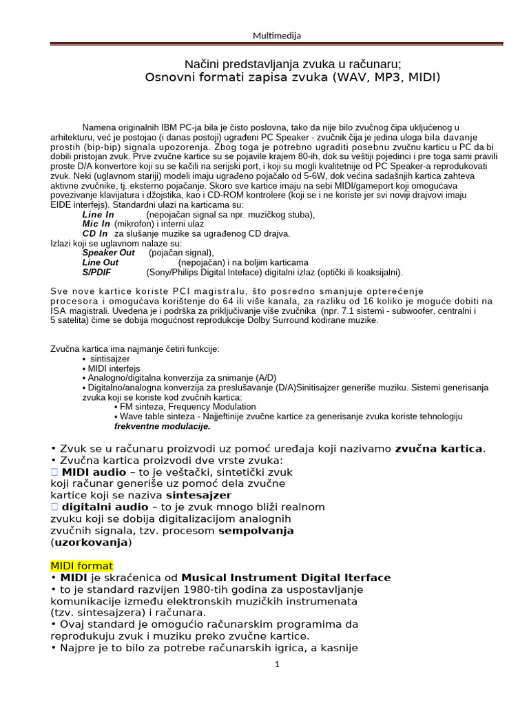 Zvuk | PDF
