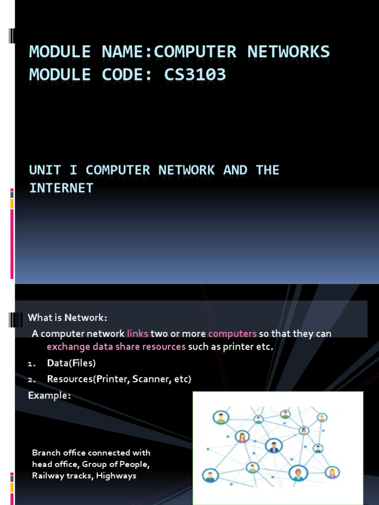 Unit I Computer Networks | PDF | Computer Network | Internet Protocol Suite