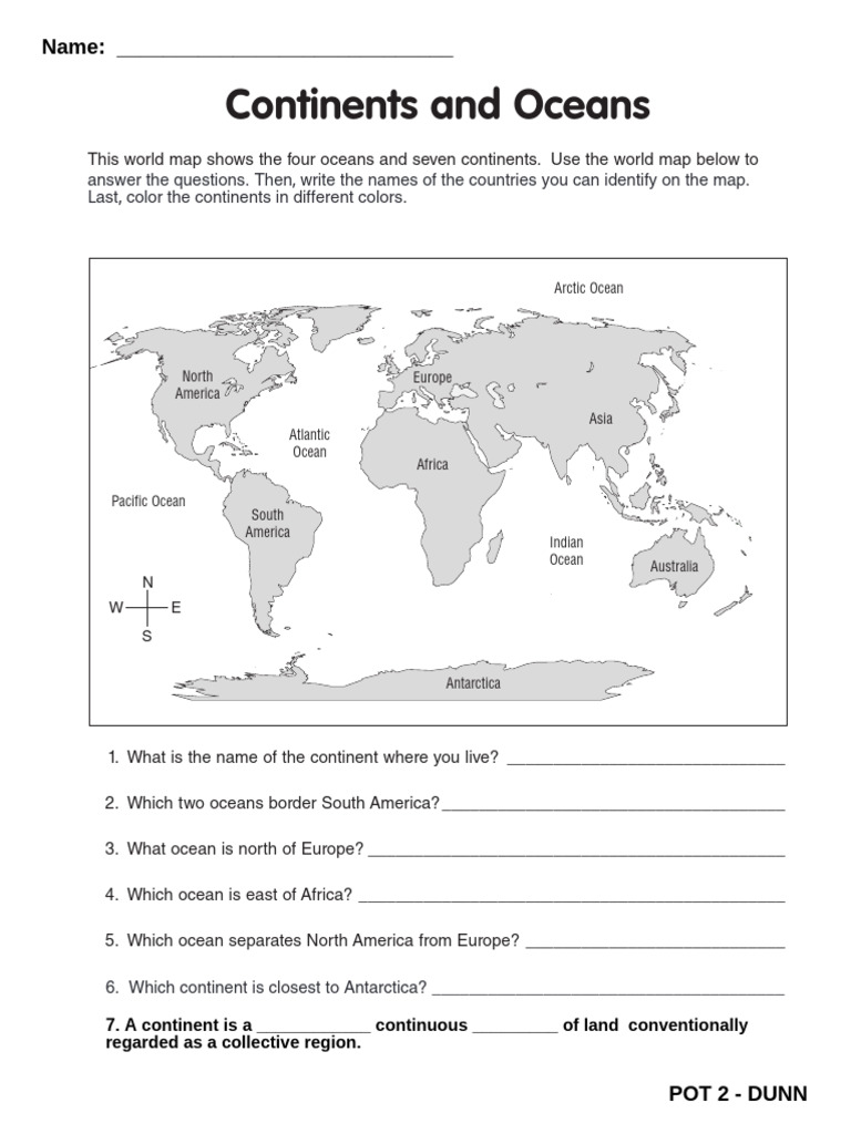 POT2 - Geography Continents Ss - 22.23-1 | PDF