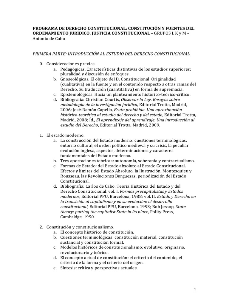 Programa 2024-2025 | PDF | Constitución | España