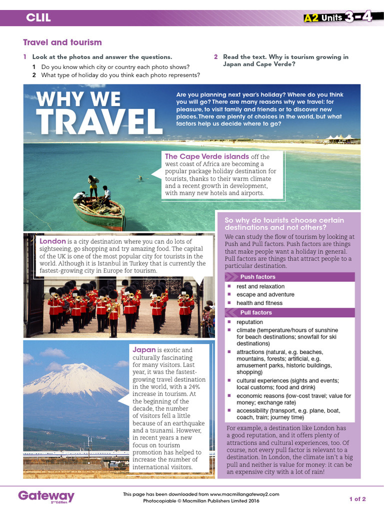 Gateway A2 clil unit 3-4 | PDF | Tourism | The Legend Of Sleepy Hollow