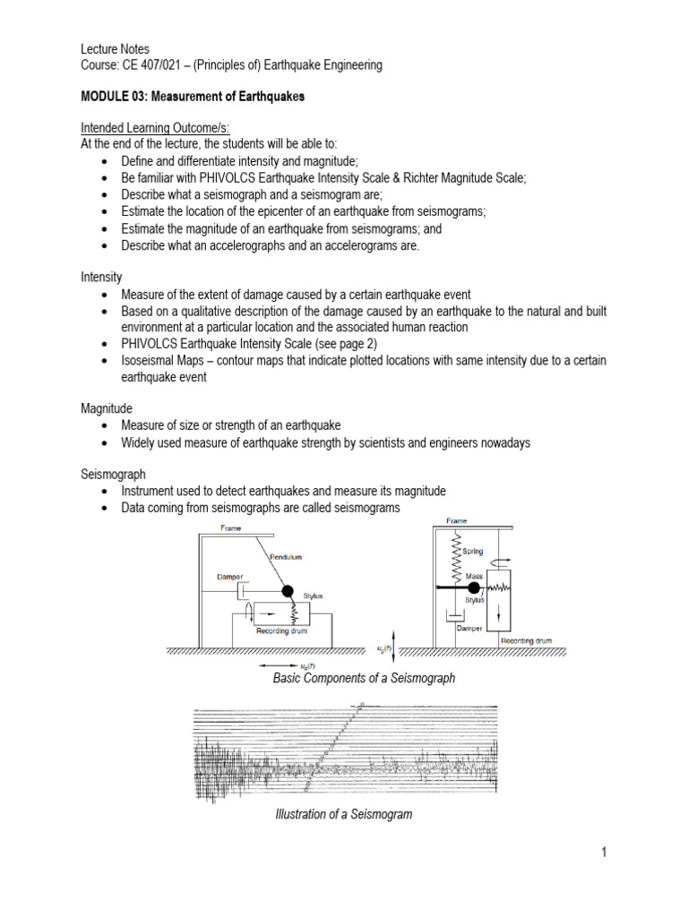 Earthquake Measurement Basics | PDF | Earthquakes | Seismology