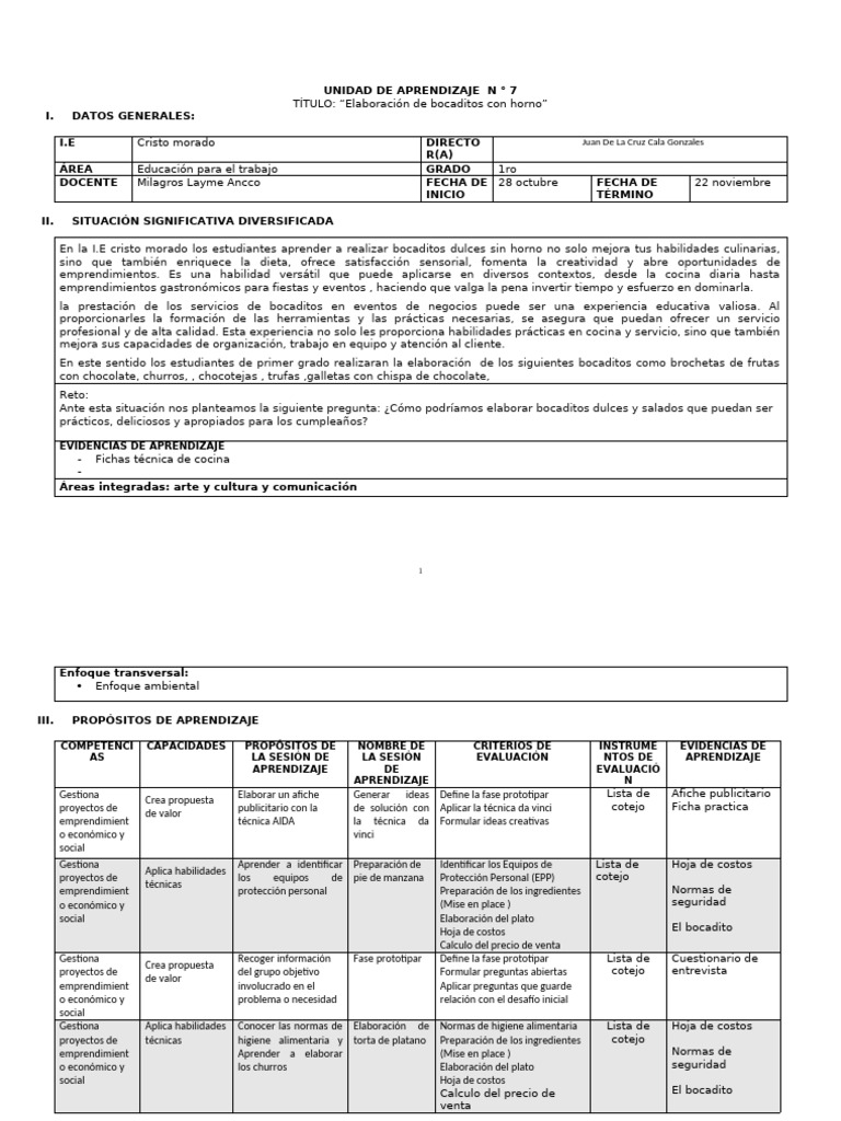 Formato - Unidad 2024 Ugel2 - 1ro U7 | PDF | Evaluación | Aprendizaje