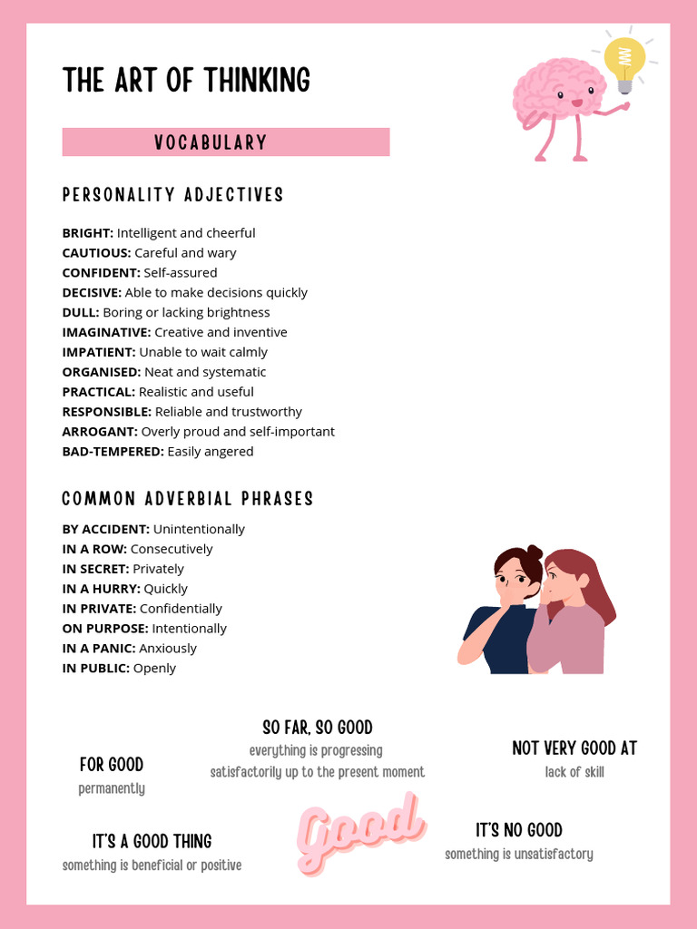 Vocabulary - The Art of Thinking | PDF | Self-Improvement