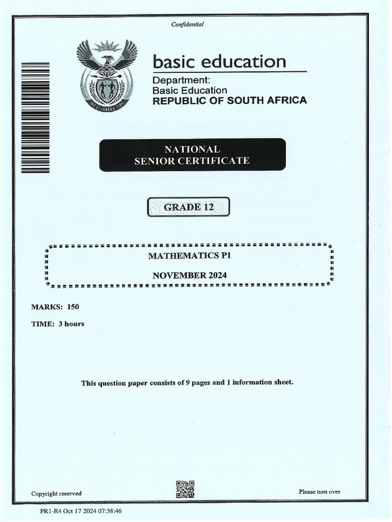 NSC Gr12 Maths P1 Nov 2024 | PDF
