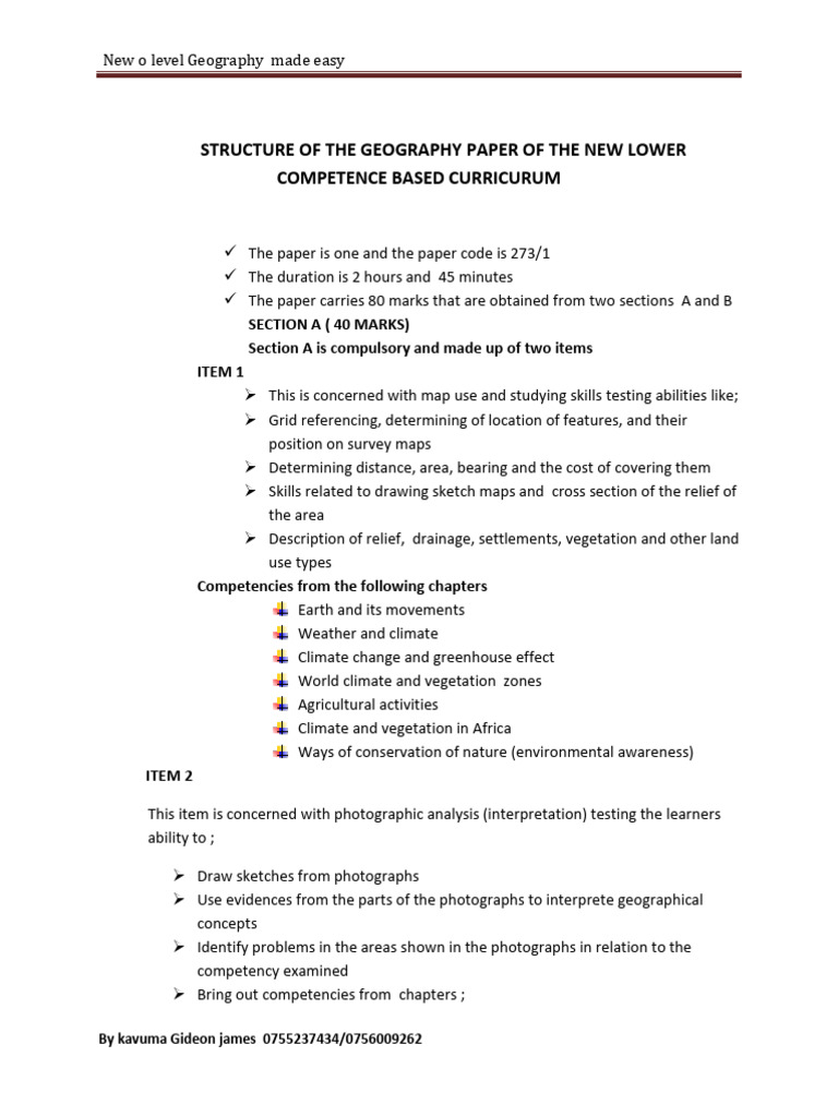 O Level Geography Curriculum Guide | PDF | Geography | Urbanization