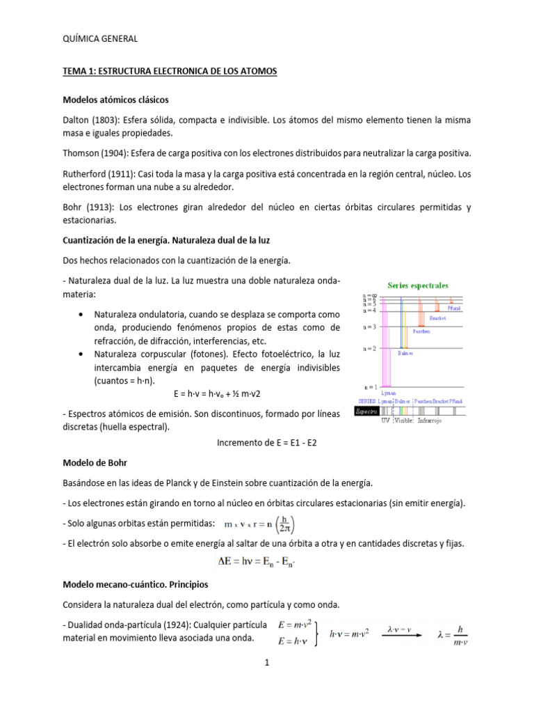 Tema 1 | PDF | Orbital atómico | Electrón
