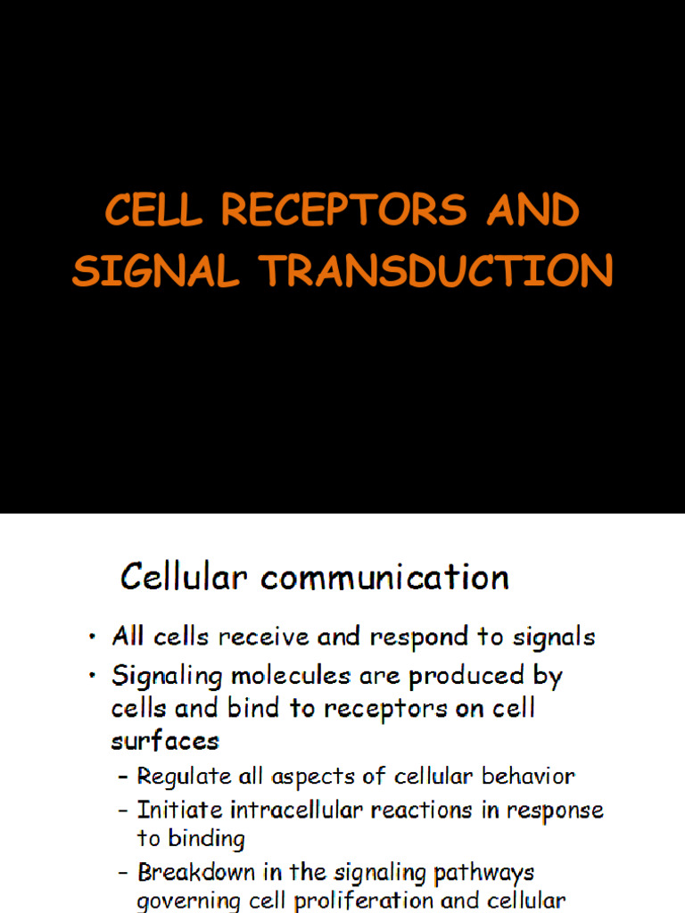 Cellular Communication and Cell Receptors | PDF | Cell Signaling ...