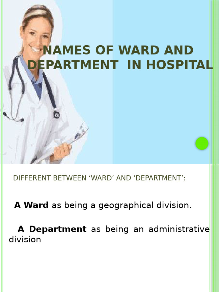Hospital Ward and Department Names | PDF | Wellness