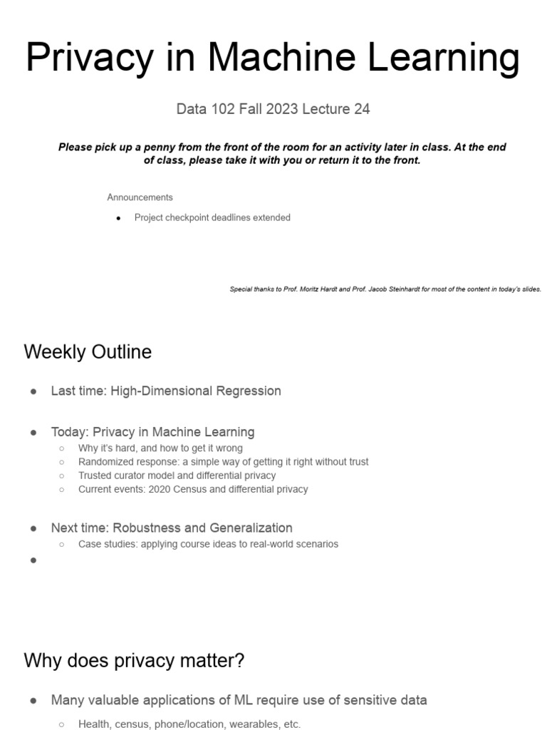 Privacy Challenges in Machine Learning | PDF