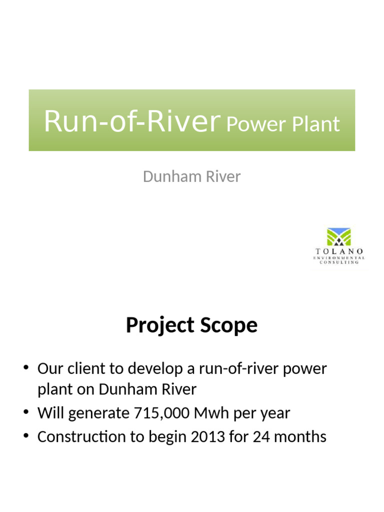 Run-of-River Power Plant-Student | PDF