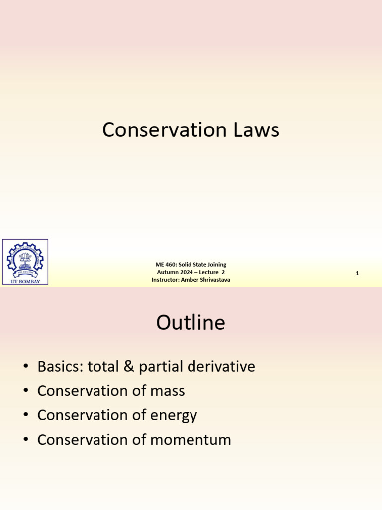 Lecture 2 - Conservation Laws | PDF | Derivative | Force
