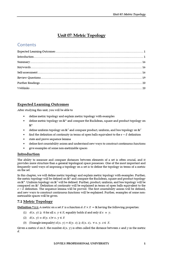 Emth637 U07 | PDF | Continuous Function | Real Number