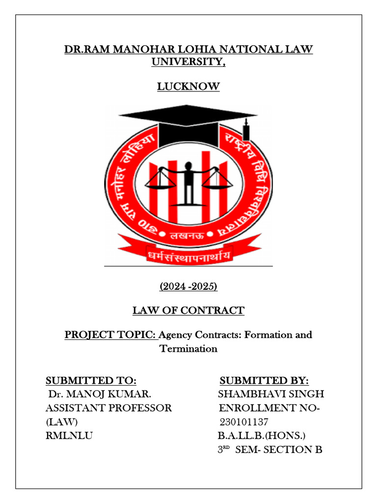 Contract Act Sem 3 Agency | PDF | Law Of Agency | Indemnity