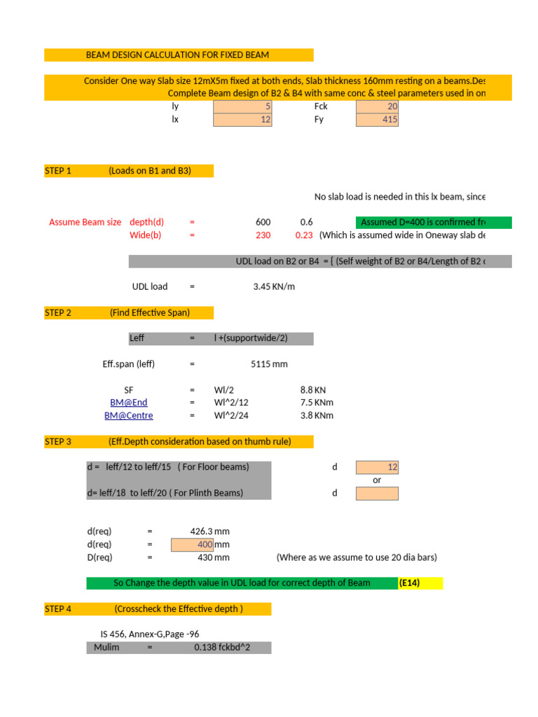 B2 & B4 Singly Reinforced Beam Design | PDF | Structural Engineering | Civil Engineering