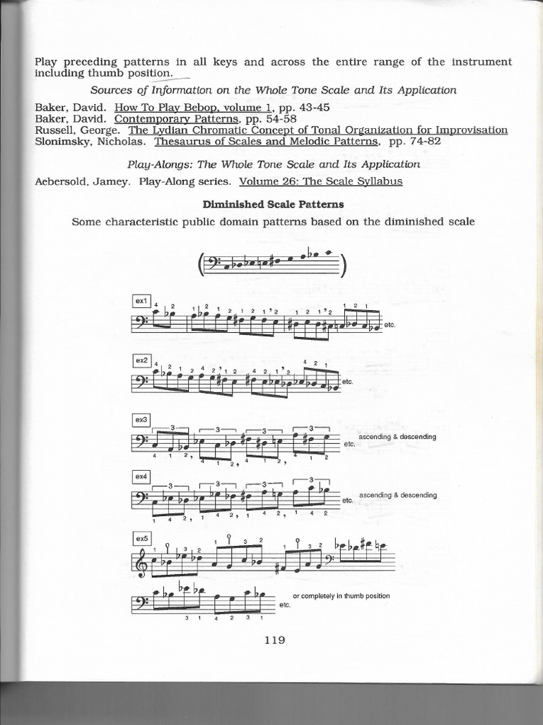Baker-Diminished Scales Patterns | PDF