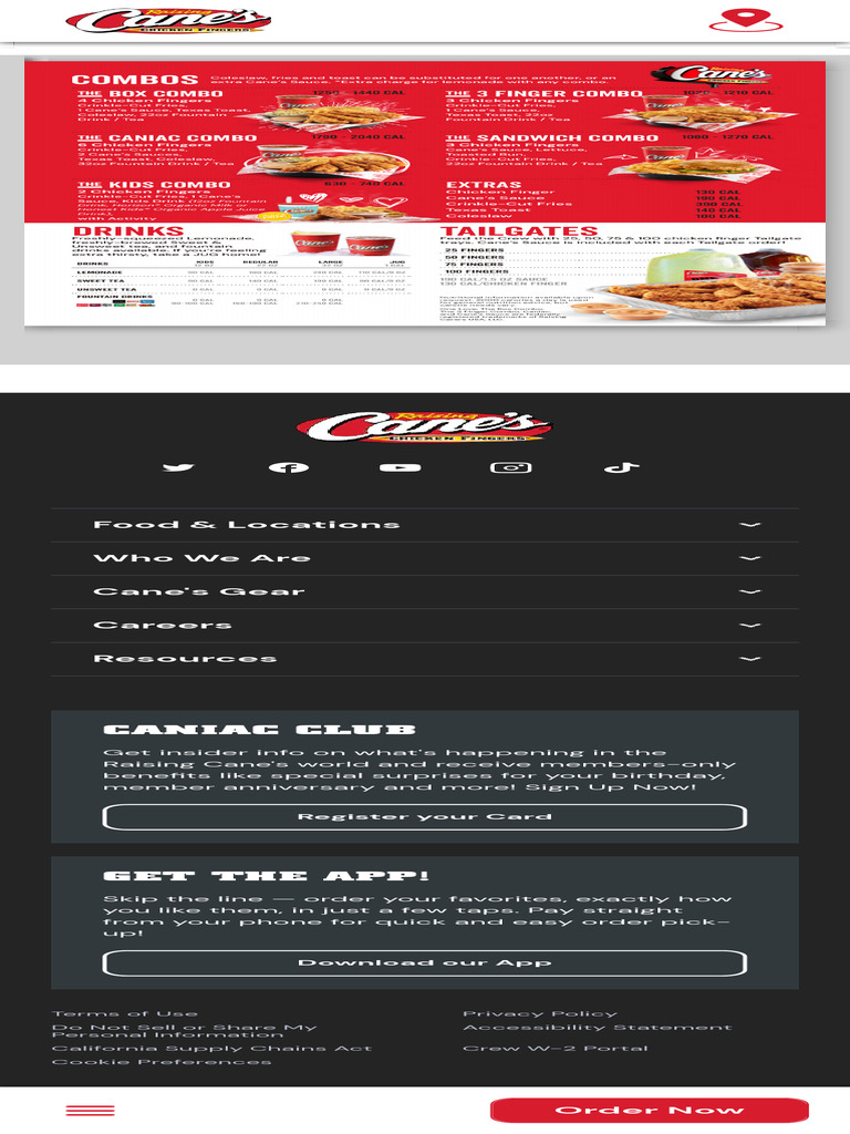Raising Cane's Menu and Prices Guide | PDF | Drink | Cuisine