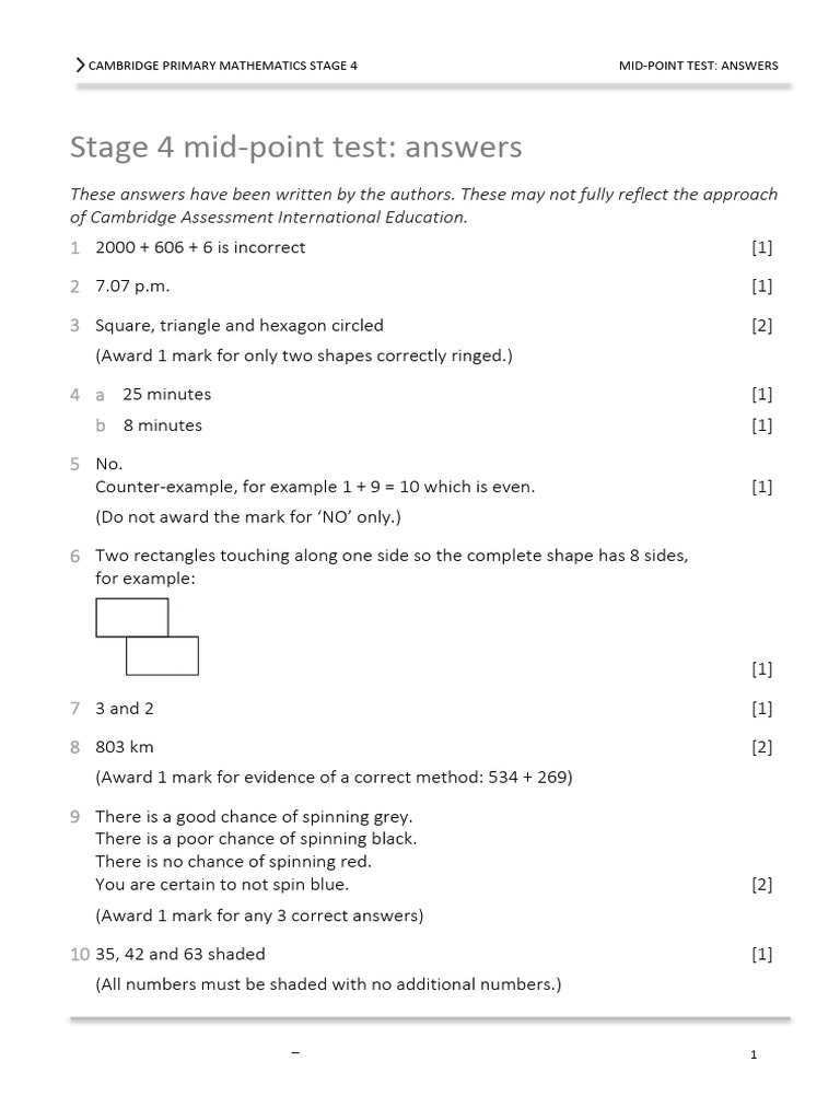 Primary Math Test Answers | PDF | Elementary Geometry | Euclidean Geometry