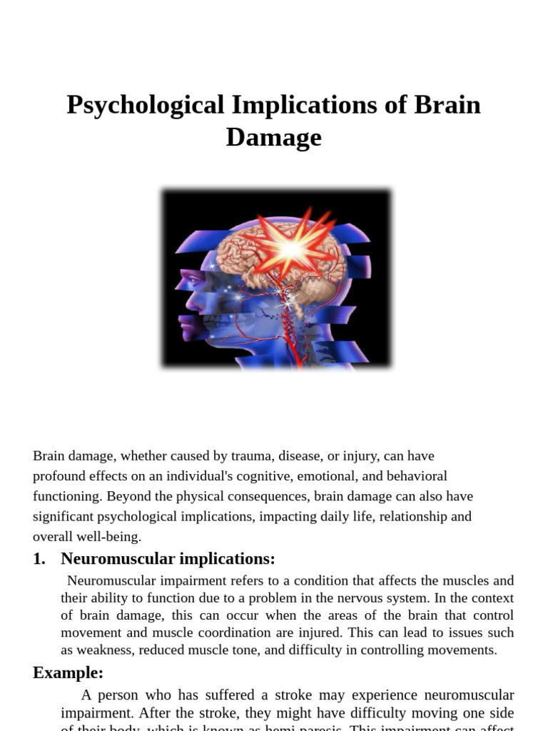 Psychological Implications of Brain Damage | PDF | Memory | Brain