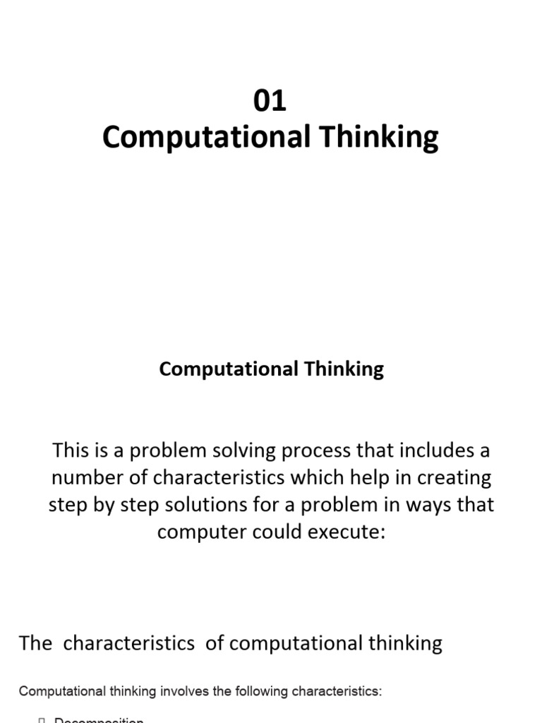 01 Computational Thinking | PDF | Thought | Pattern Recognition