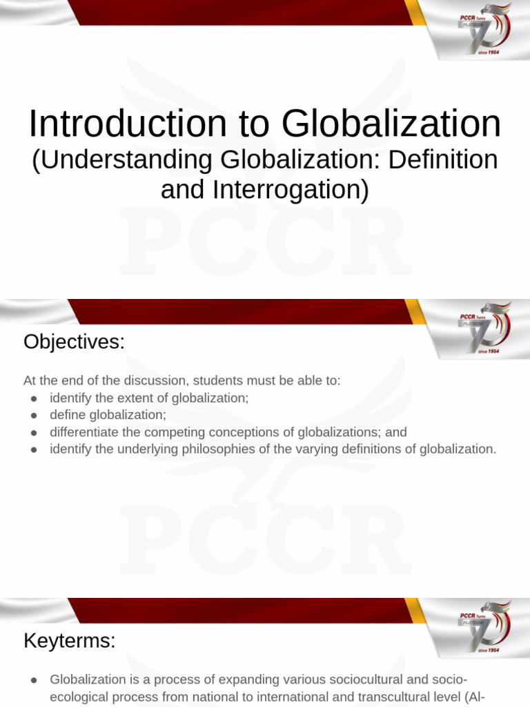 Introduction To Globalization | PDF | Globalization | Economic ...