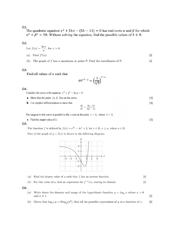 Math AA HL Revision Sheet | PDF