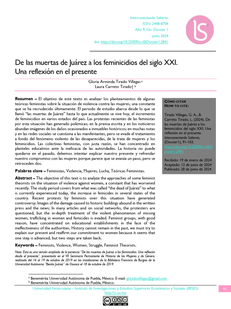 De Las Muertas de Juarez A Los Feminicidios Del Si | PDF | Violación ...