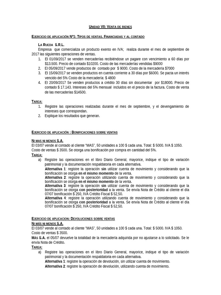 Unidad 7 Ejercicios 2 | PDF | Bancos | Impuesto al valor agregado