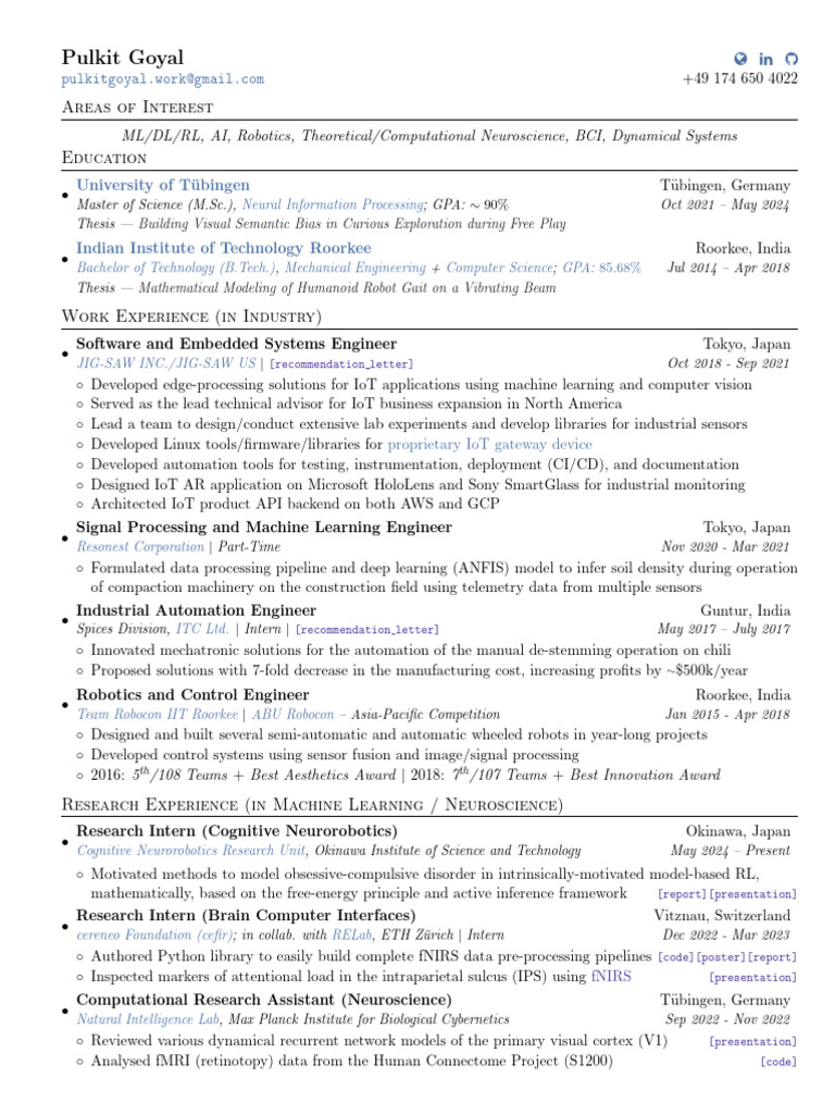 Pulkit Goyal: Areas of Interest | PDF | Internet Of Things | Neuroscience