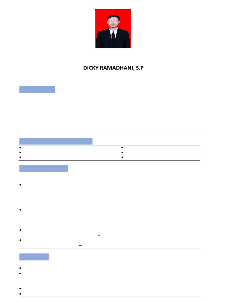 CV Dicky Ramadhani 2024 | PDF