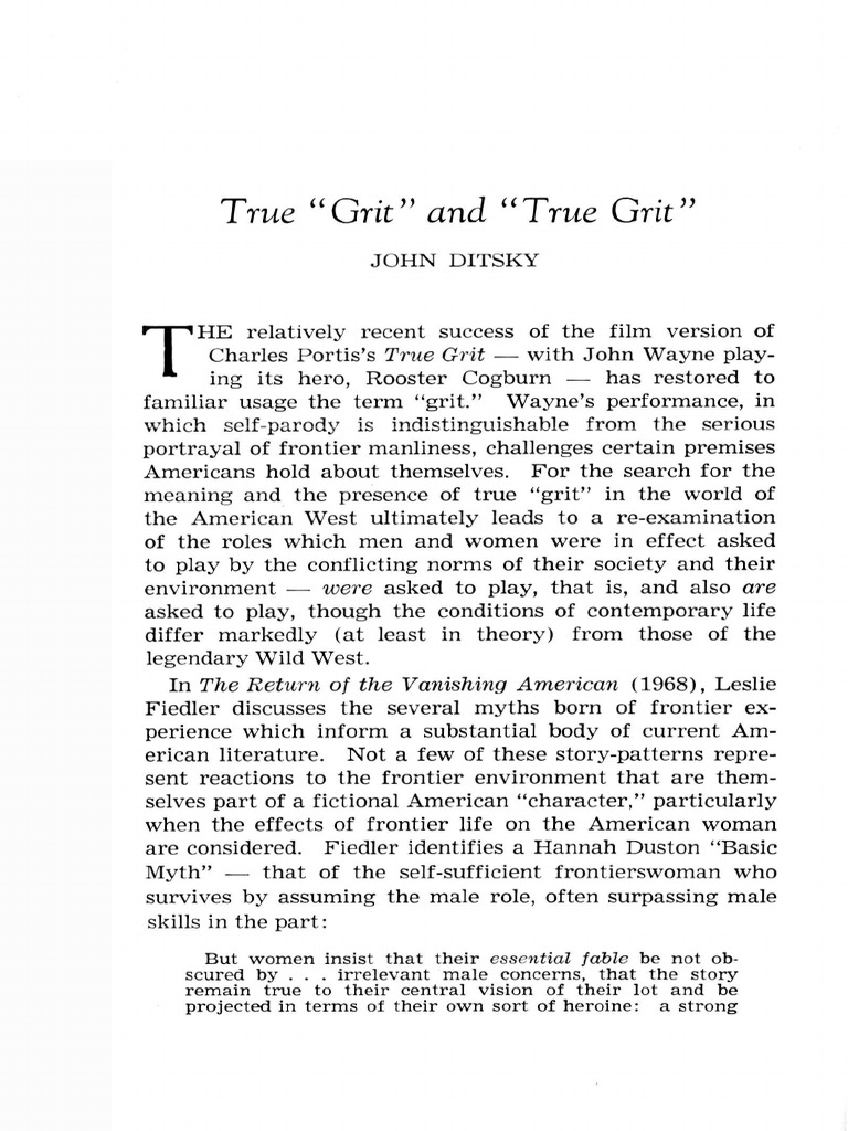Exploring Grit in True Grit's Context | PDF | Social Science | Young Adult