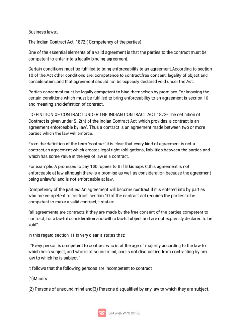 Minors Agreement | PDF