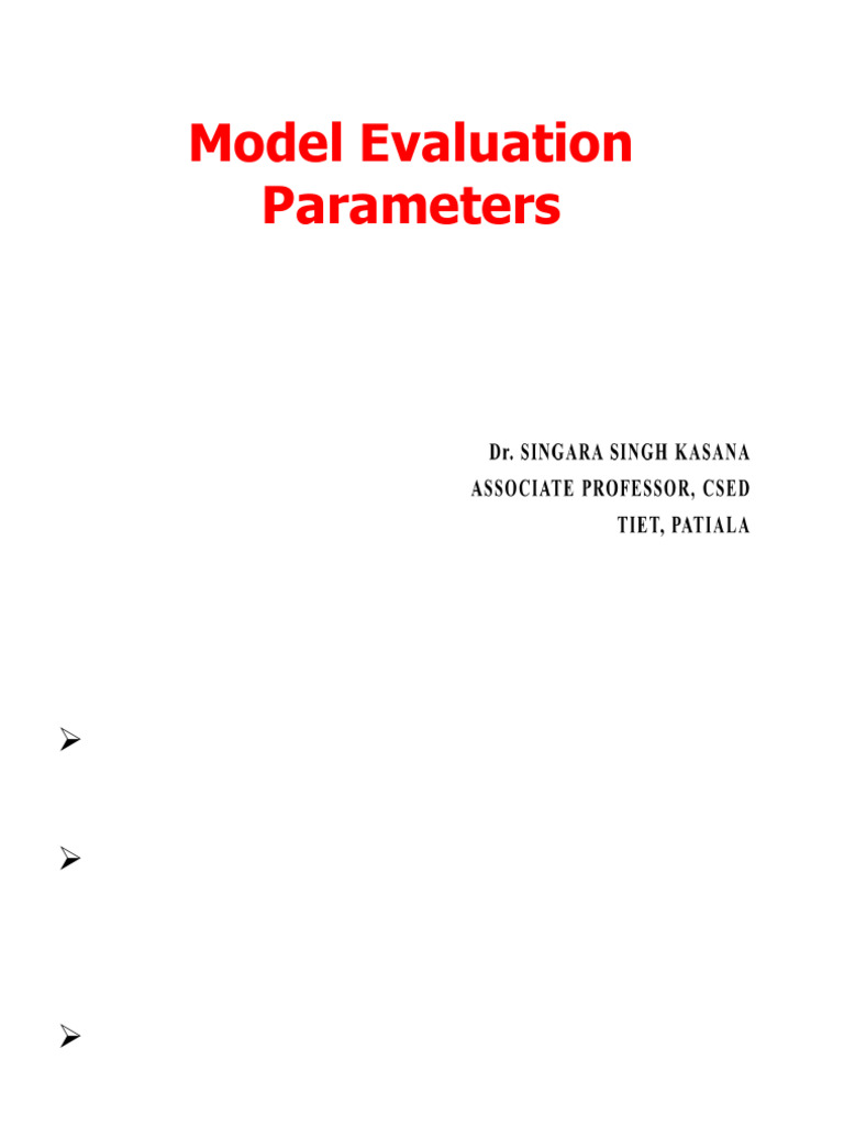 Model Evaluation Parameters | PDF | Mean Squared Error | Sensitivity And Specificity