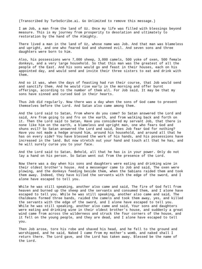 The Story of Job Animated Bible Classic | PDF | Satan