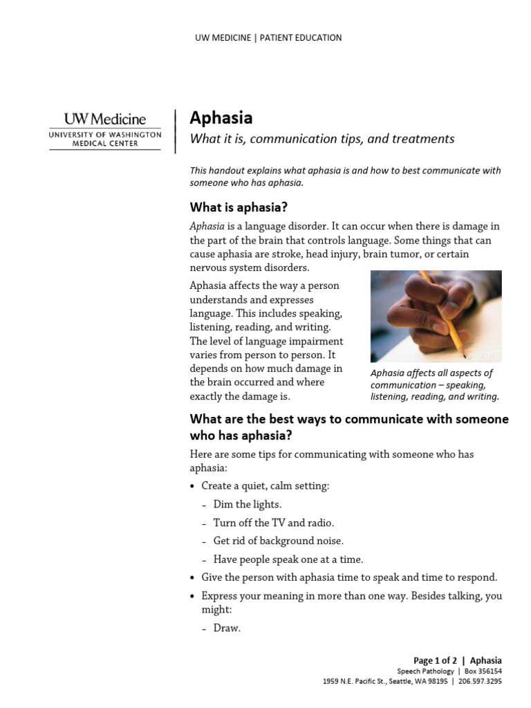 Aphasia | PDF | Aphasia | Speech