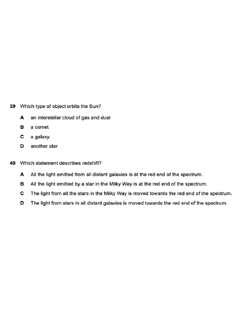 CAIE Space Physics Questions | PDF