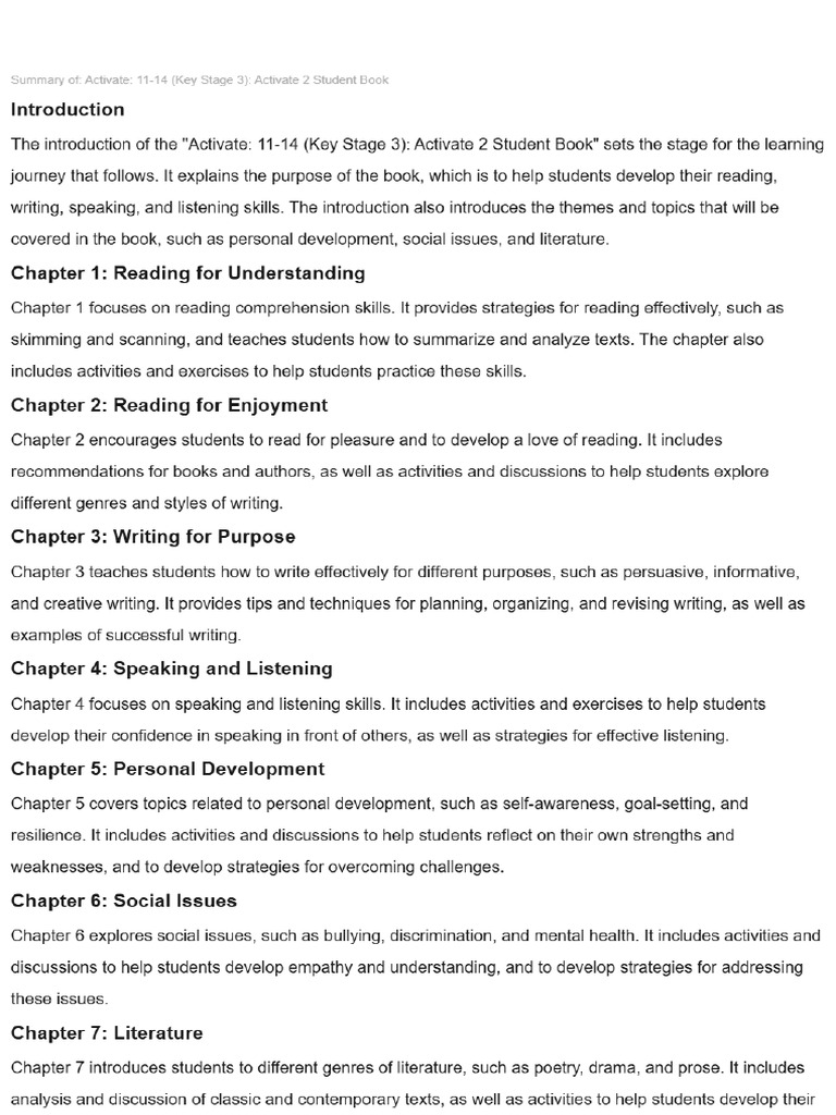 Activate - 11-14 (Key Stage 3) - Activate 2 Student Book | PDF