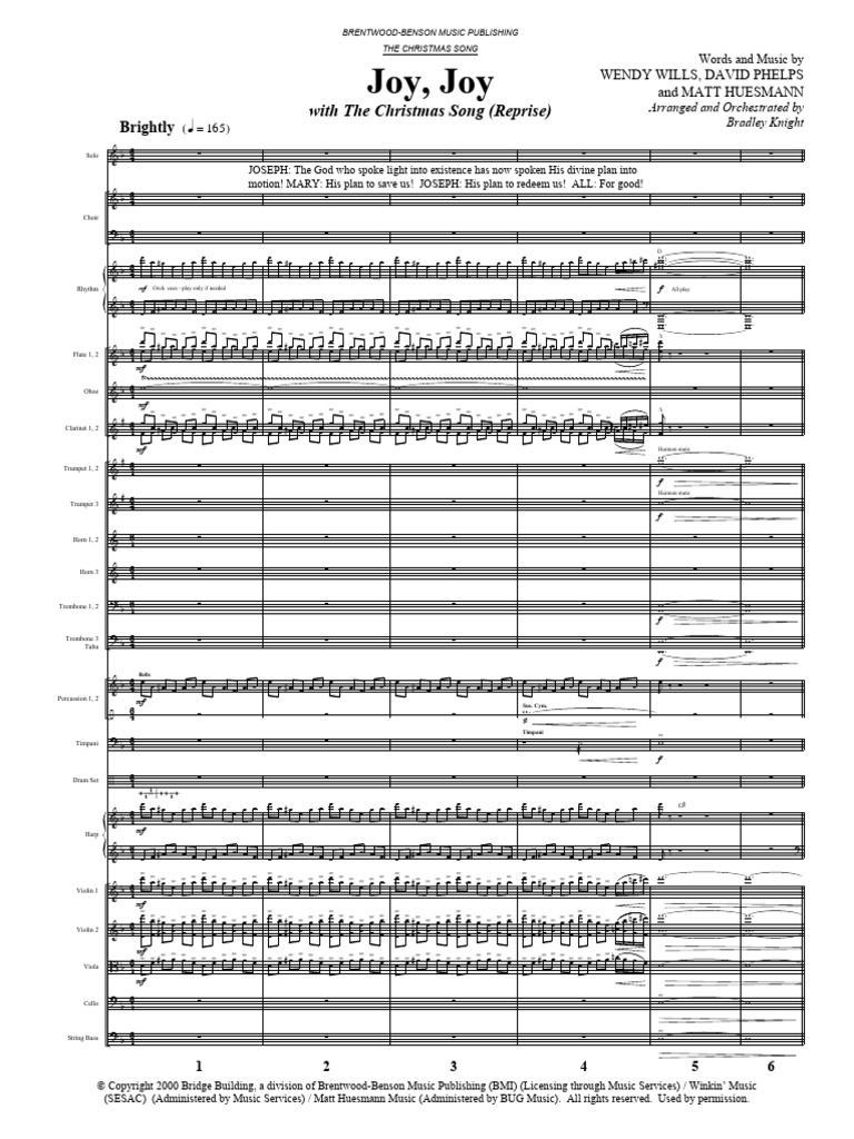 Joy, Joy - Score | PDF