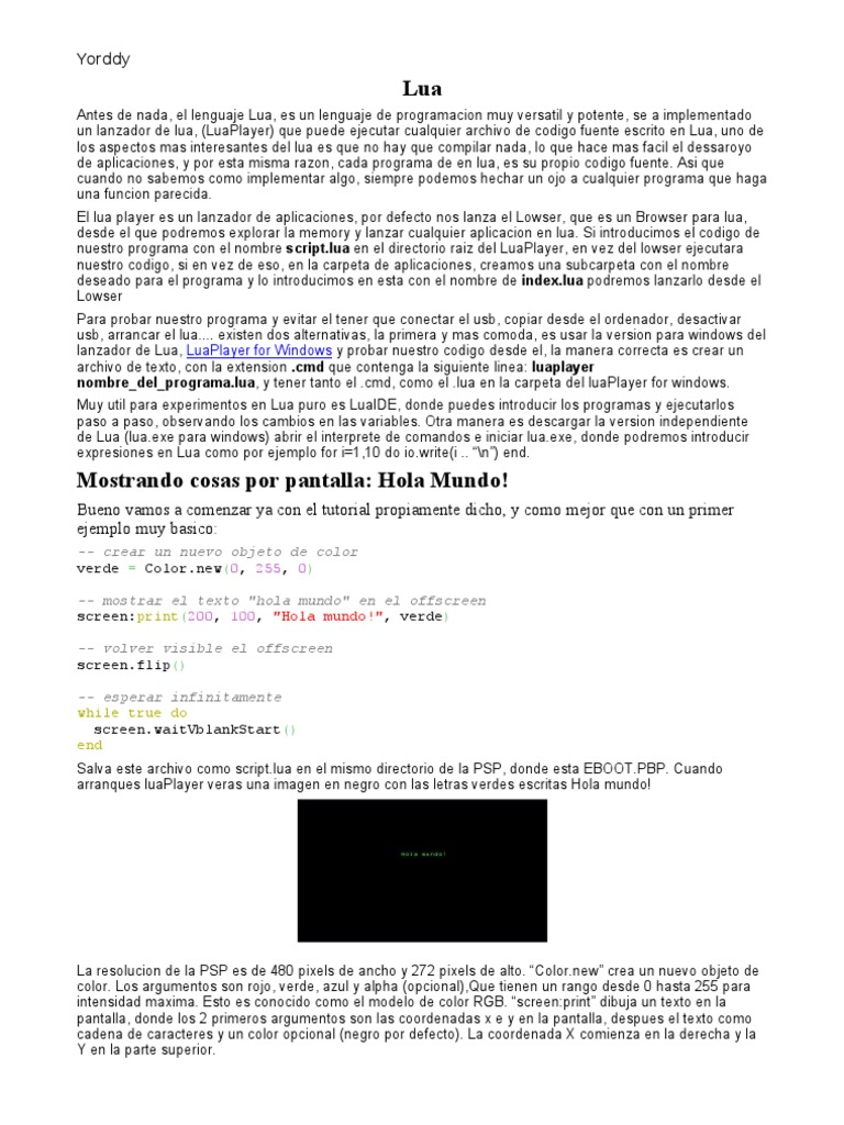 Lua | PDF | Programa de computadora | Programación